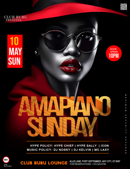 Black Maximalist Amapiano Night Party Flyer (us Letter) Template | PosterMyWall