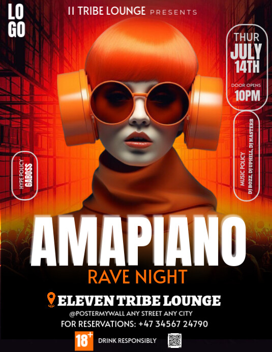 Black Maximalist Amapiano Rave Night Flyer (us Letter) Template ...