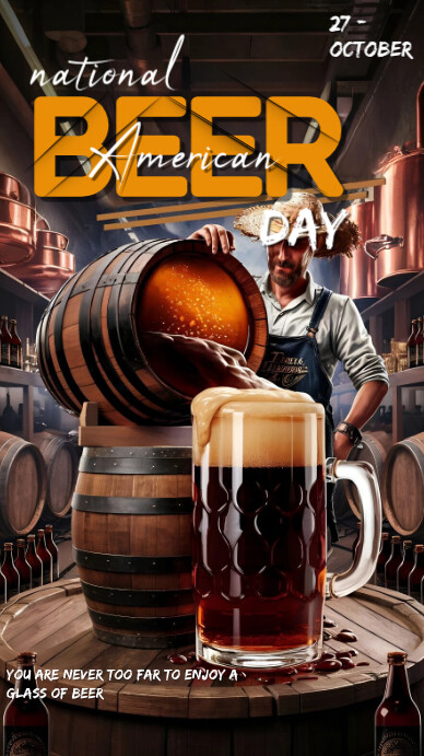 Black Maximalist American Beer Day Whatsapp Status Template | PosterMyWall