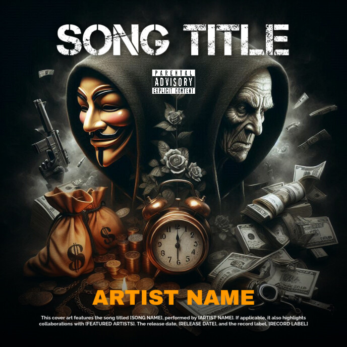Black Maximalist Anonymes Album Cover Template | PosterMyWall