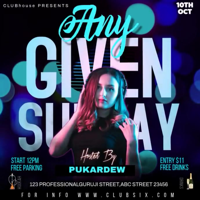 Black Maximalist Any Given Sunday Instagram Post Template | PosterMyWall