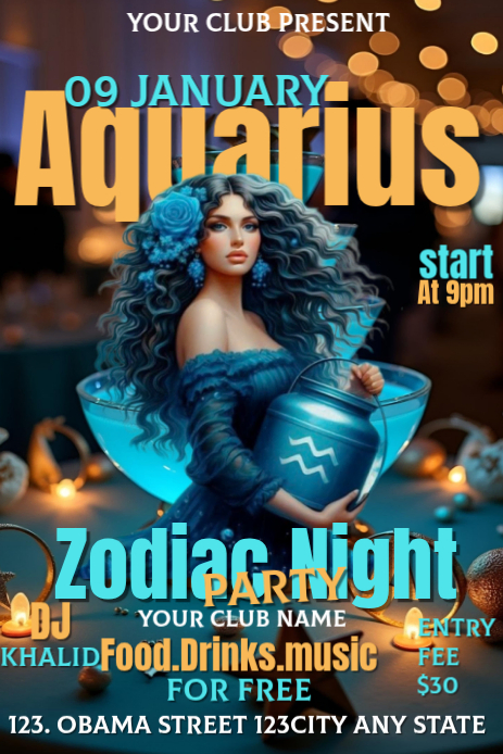 Black Maximalist Aquarius Birthday Bash Party Pinterest Graphic ...