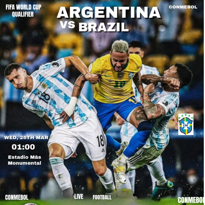 Black Maximalist Argentina Vs Brazil World Cup Qualifier Instagram Post ...