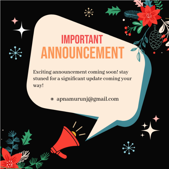 Black Maximalist Attention Important Announcement Flyers Instagram Post Template | PosterMyWall