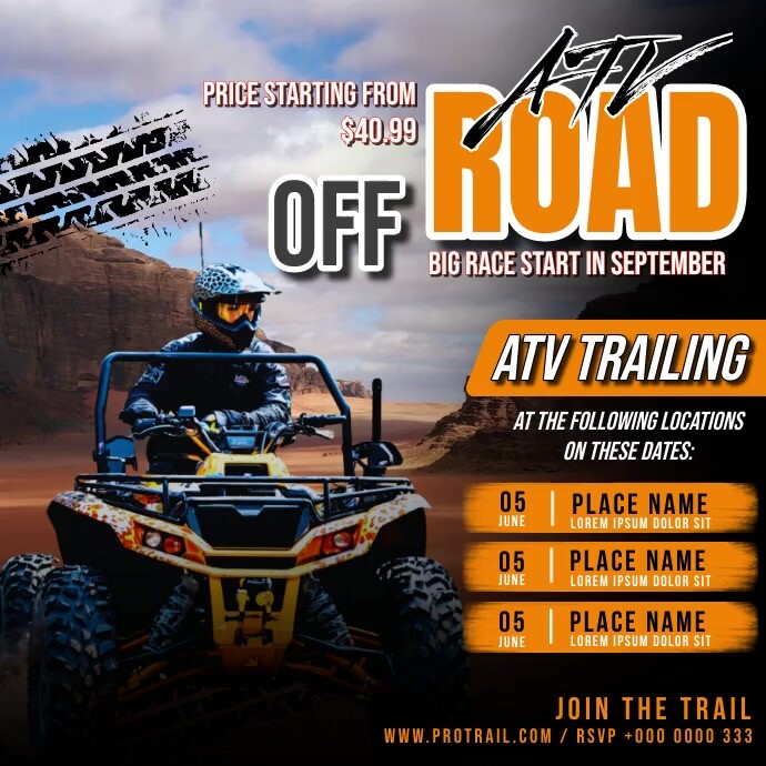 Black Maximalist Atv Instagram Post Template | PosterMyWall