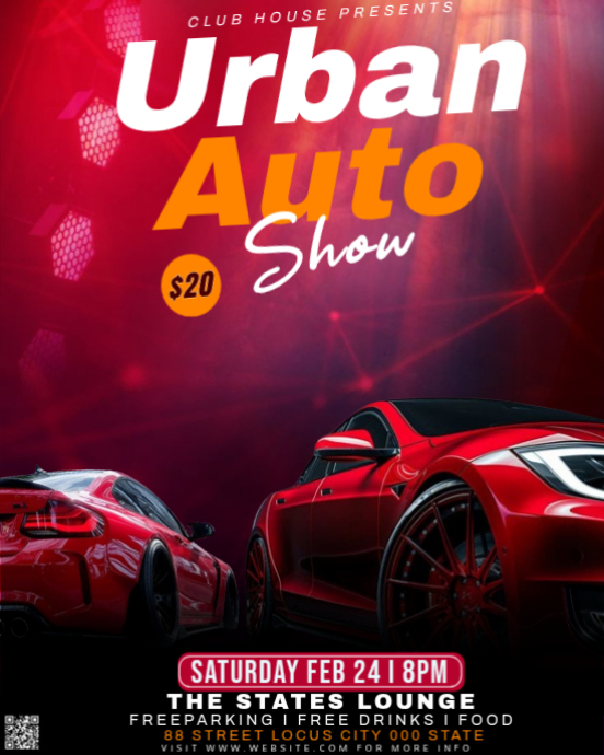 Black Maximalist Auto Show 2026 Instagram Portrait Template | PosterMyWall