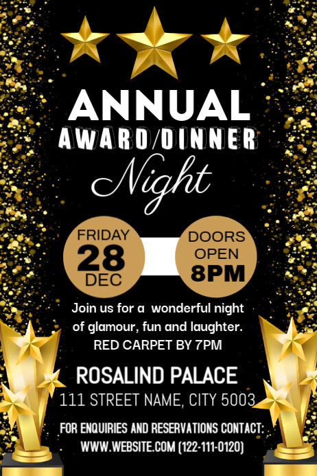 Plantilla de Black Maximalist Award/dinner Night Invite Poster | PosterMyWall