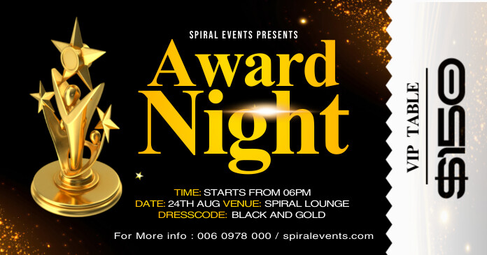 Black Maximalist Award Night Invitation Face Template | PosterMyWall