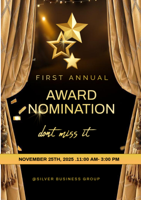 Copy of Black Maximalist Award Nomination Design Template A3 | PosterMyWall