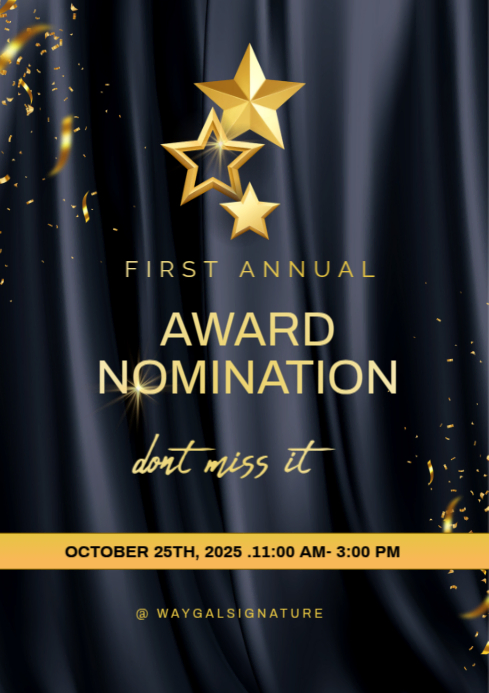 Copy of Black Maximalist Award Nomination Template A3 | PosterMyWall