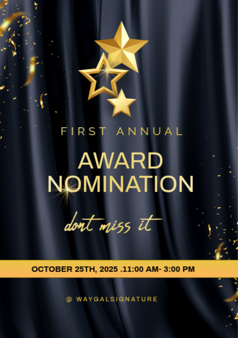 Copy of Black Maximalist Award Nomination Template A3 | PosterMyWall