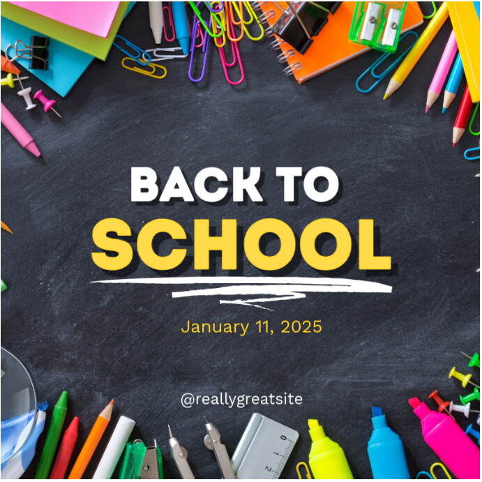 Black Maximalist Back To School Instagram Post Template | PosterMyWall