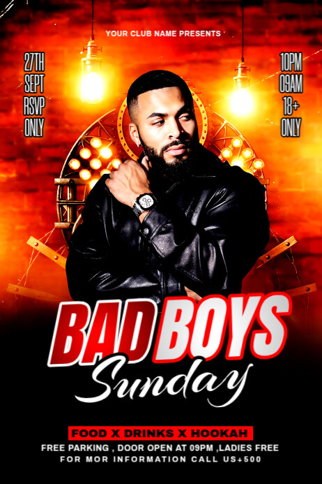 Black Maximalist Bad Boy Party Poster Template | PosterMyWall