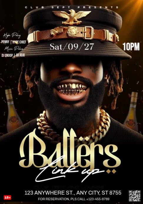 Copy of Black Maximalist Ballers Night A4 | PosterMyWall
