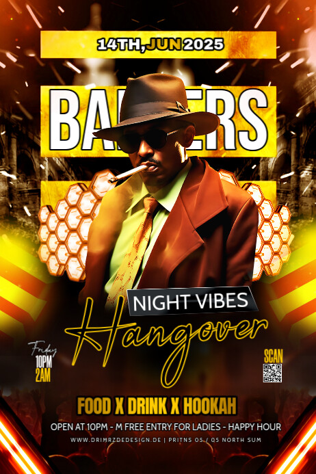 Black Maximalist Ballers Night Banner 4' × 6' Template | PosterMyWall