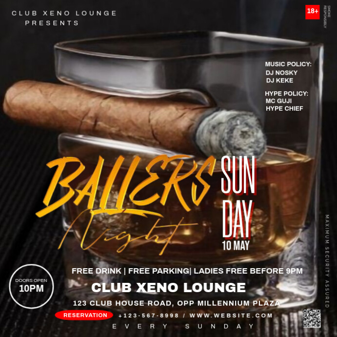 Copy of Black Maximalist Ballers Night Instagram Post | PosterMyWall