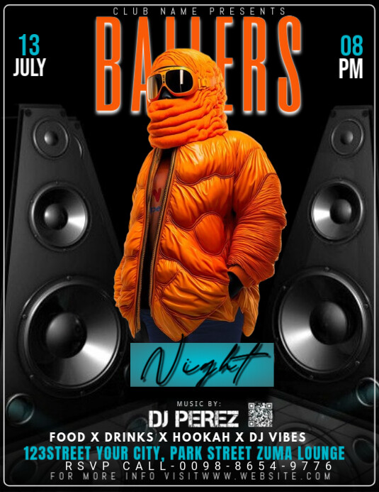 Black Maximalist Ballers Night Party Flyer (us Letter) Template ...