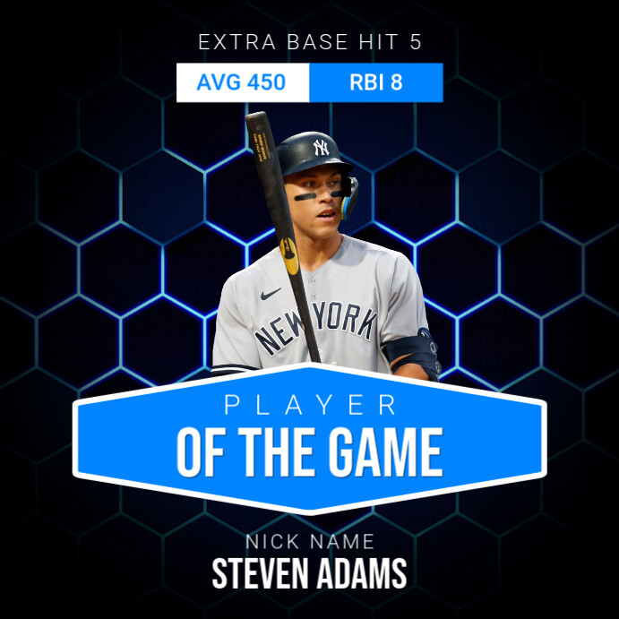 Copy of Black Maximalist Baseball Player Instagram Post | PosterMyWall