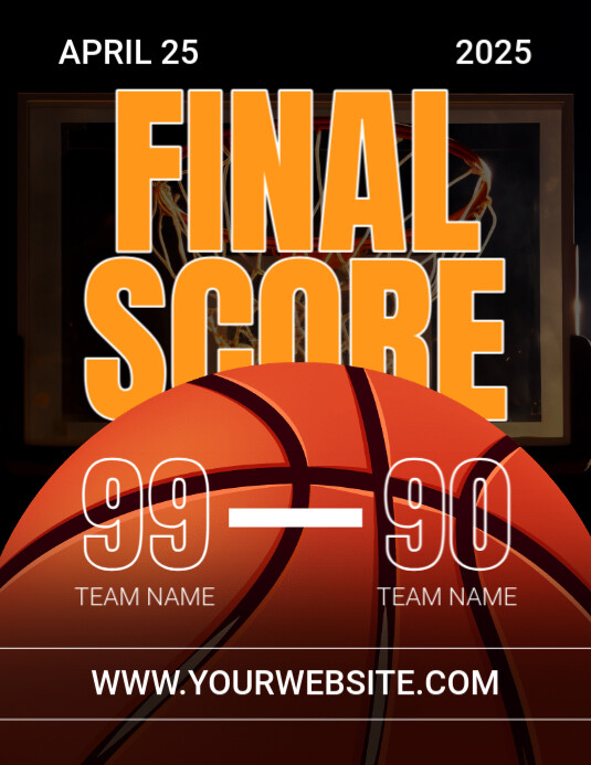 Copy of Black Maximalist Basketball Final Score Flyer (us Letter ...