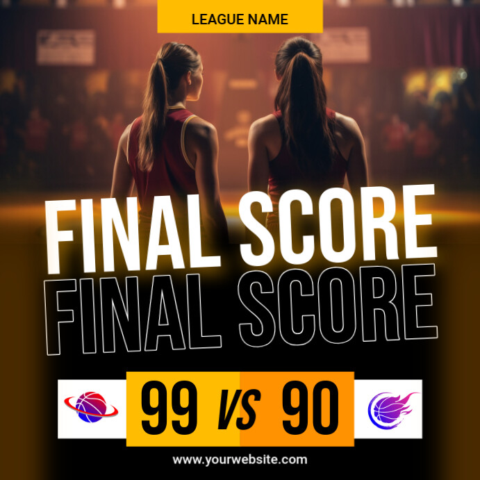 Black Maximalist Basketball Final Score Instagram Post Template ...