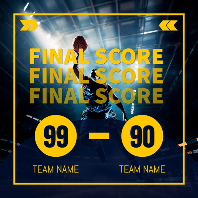 Copy of Black Maximalist Basketball Final Score Instagram Post | PosterMyWall