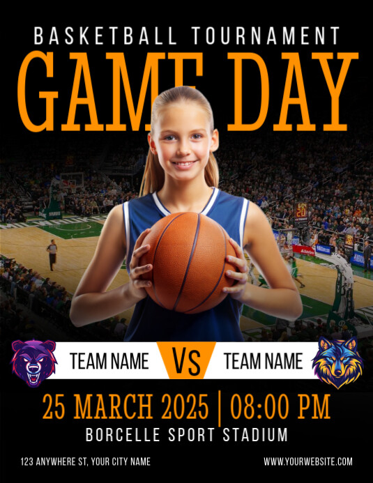 Copy of Black Maximalist Basketball Game Day Flyer (us Letter ...
