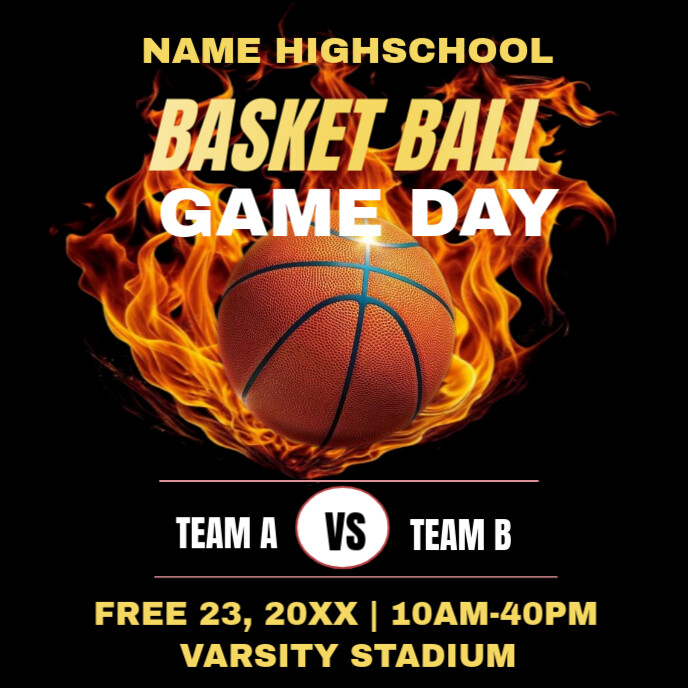 Copy of Black Maximalist Basketball Game Day Template Album Cover ...