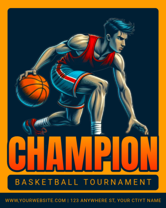 Black Maximalist Basketball Instagram Portrait Template | PosterMyWall