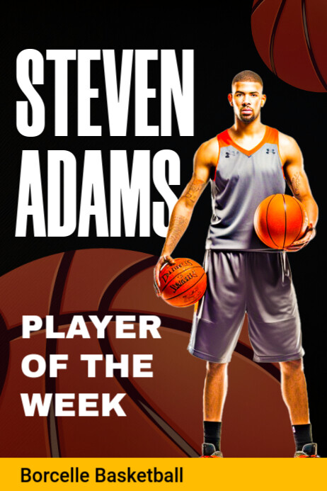 Copy of Black Maximalist Basketball Player Of The Week Poster | PosterMyWall