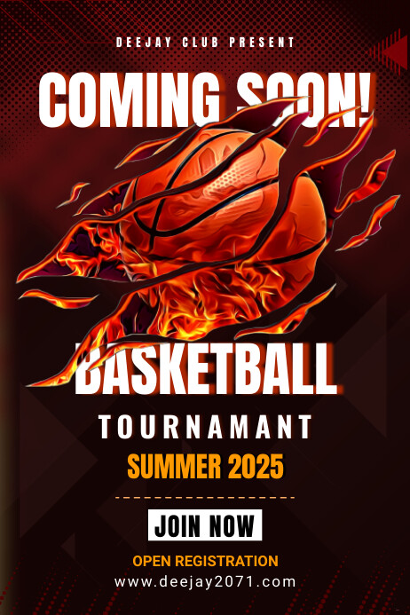 Black Maximalist Basketball Tournament Coming Template | PosterMyWall