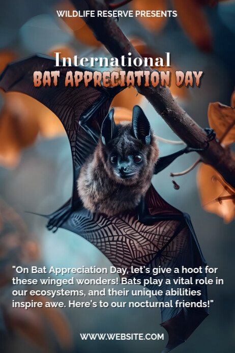 Plantilla de Black Maximalist Bat Appreciation Day Poster | PosterMyWall