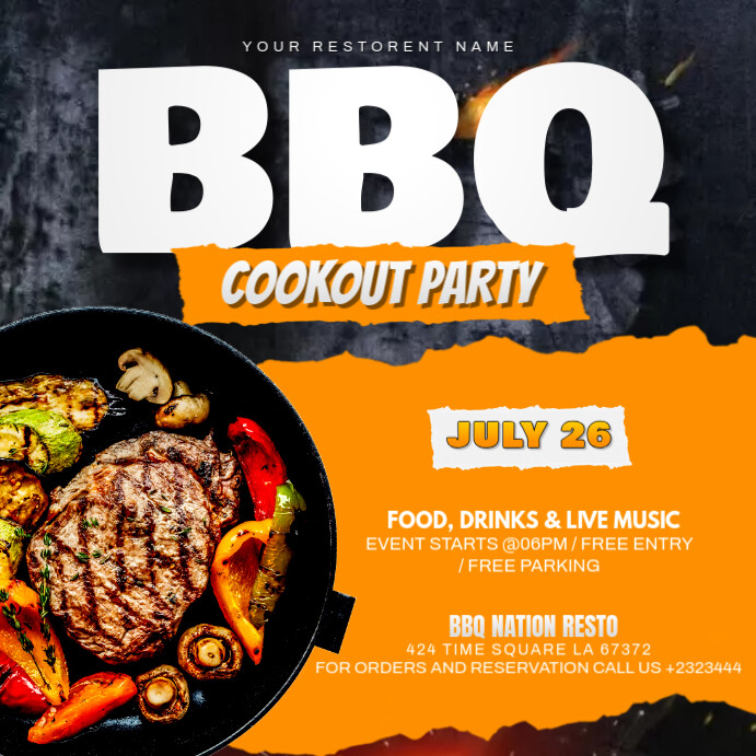 Copy of Black Maximalist Bbq Cookout Party Instagram Post | PosterMyWall