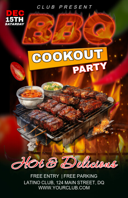 Black Maximalist Bbq Cookout Party Tabloid Modelo | PosterMyWall