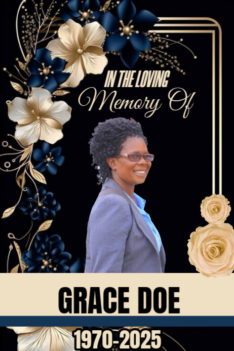 Copy of Black Maximalist Bereavement Card Poster | PosterMyWall