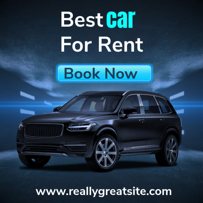 Black Maximalist Best Car For Rent Instagram Post Template | PosterMyWall