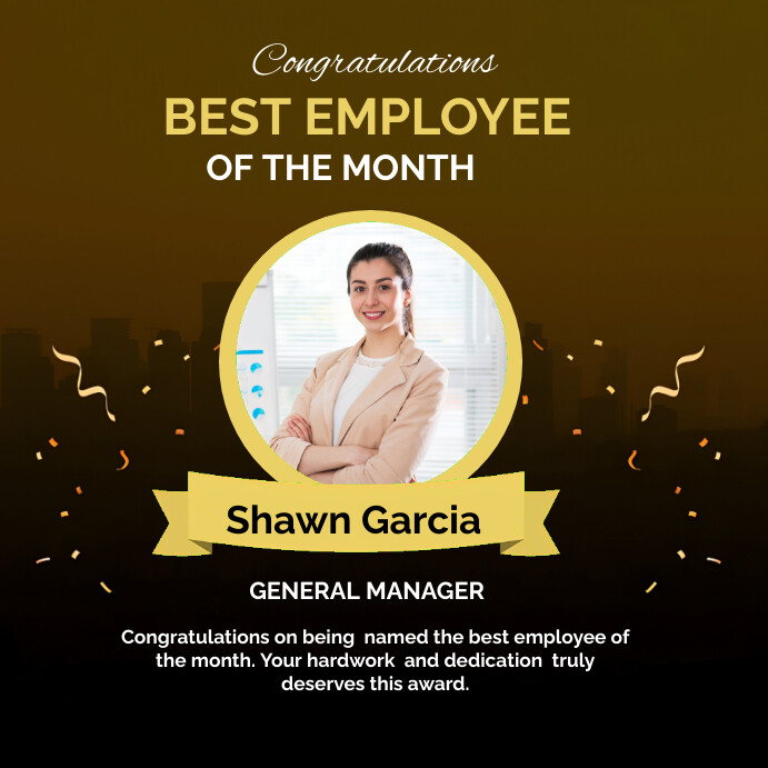 Black Maximalist Best Employee Of The Month D Template | PosterMyWall