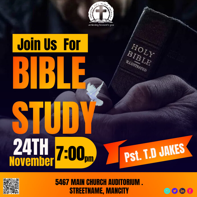 Black Maximalist Bible Study Instagram Post Template | PosterMyWall