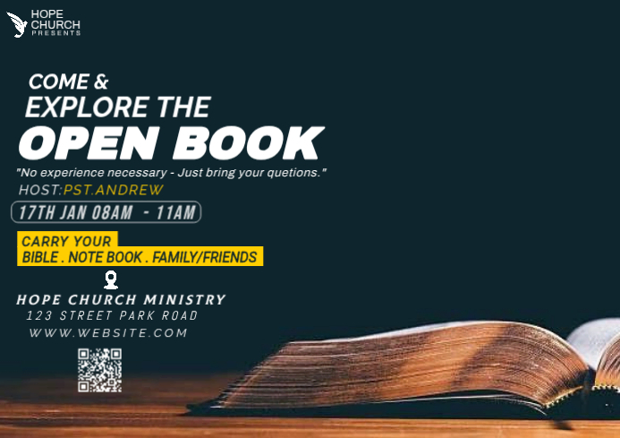 Black Maximalist Bile Study Invite Flyers A4 Template | PosterMyWall