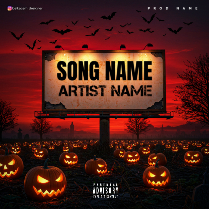 Black Maximalist Billboard Of The Bats Album Cover Template | PosterMyWall