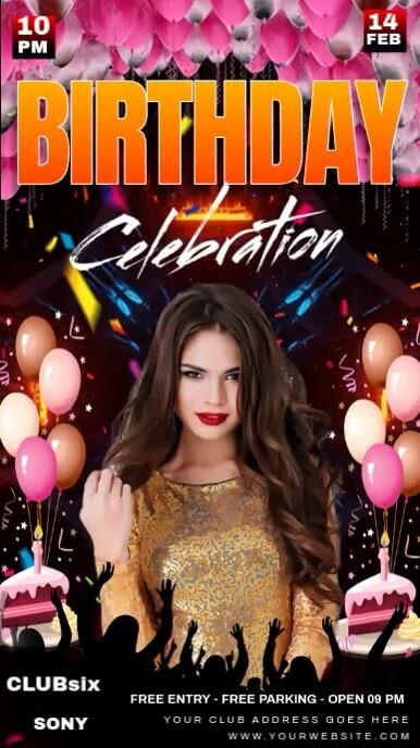 Black Maximalist Birthday Celebration Ad Instagram Story Template ...