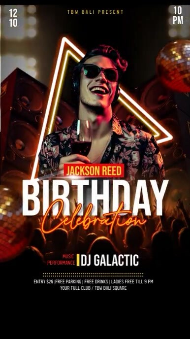 Black Maximalist Birthday Celebration Instag Template | PosterMyWall