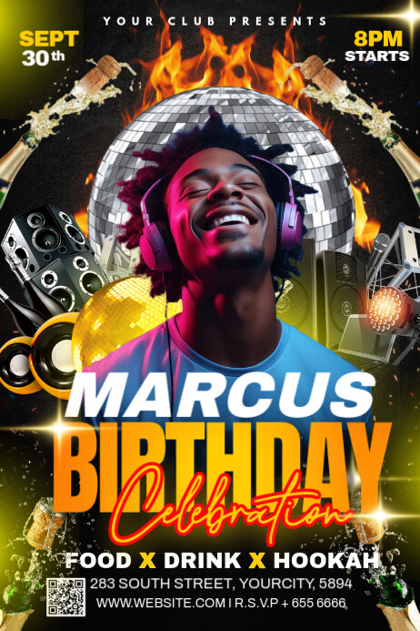 Copy of Black Maximalist Birthday Celebration Poster | PosterMyWall