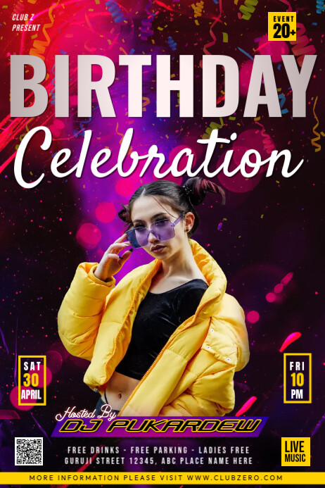 Copy of Black Maximalist Birthday Celebration Poster | PosterMyWall