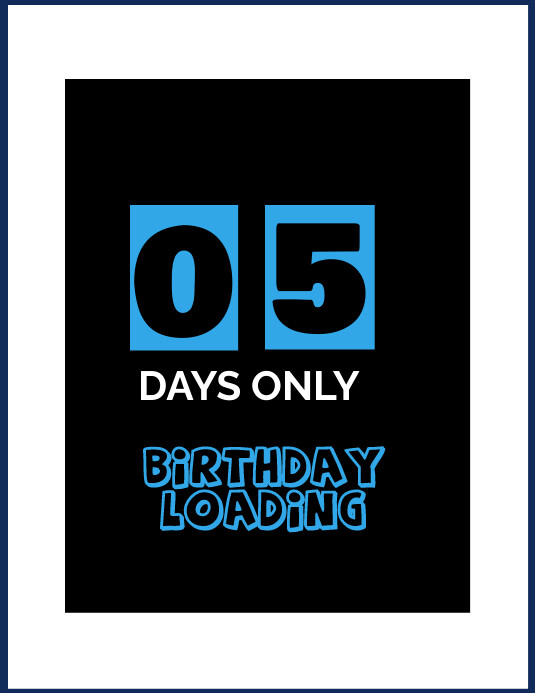 Black Maximalist Birthday Countdown Flyer Template | PosterMyWall