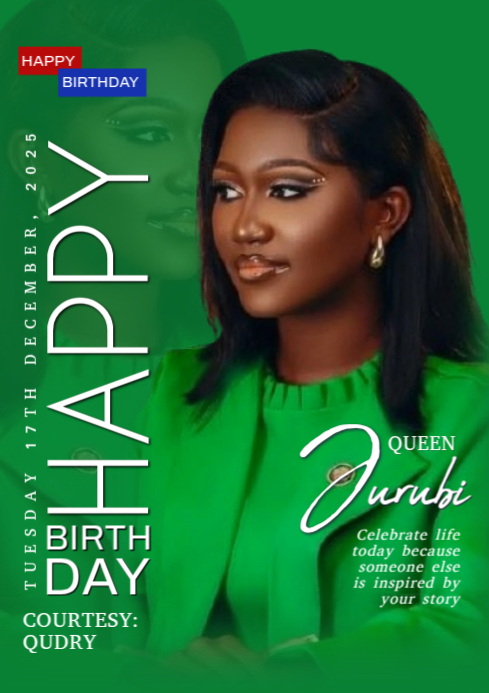 Plantilla de Black Maximalist Birthday Flyer A4 | PosterMyWall