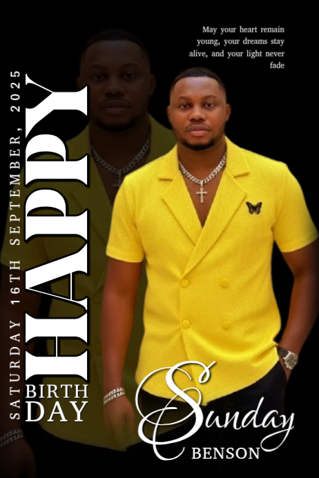 Black Maximalist Birthday Flyer Banner 4' × 6' Template | PosterMyWall