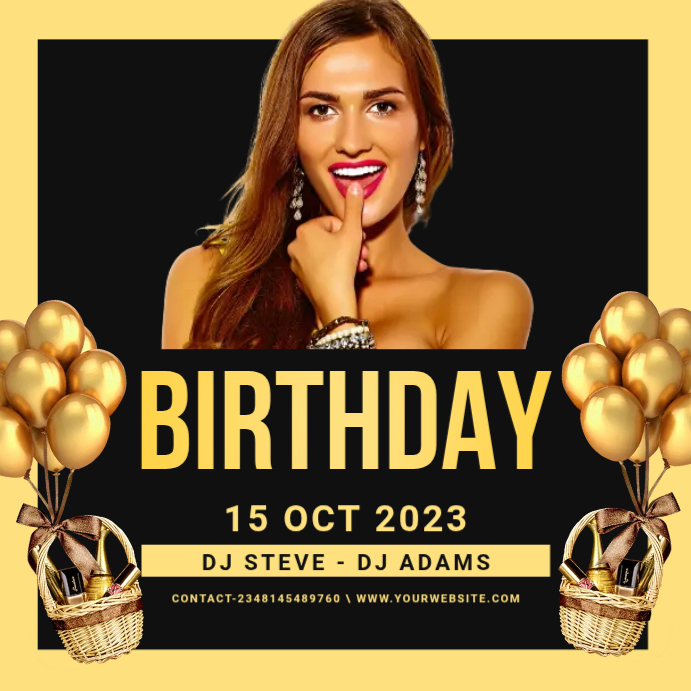 Copy of Black Maximalist Birthday Instagram Post | PosterMyWall