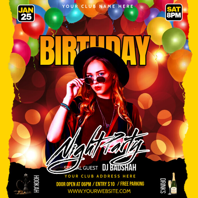 Plantilla de Black maximalist birthday party instagram post | PosterMyWall