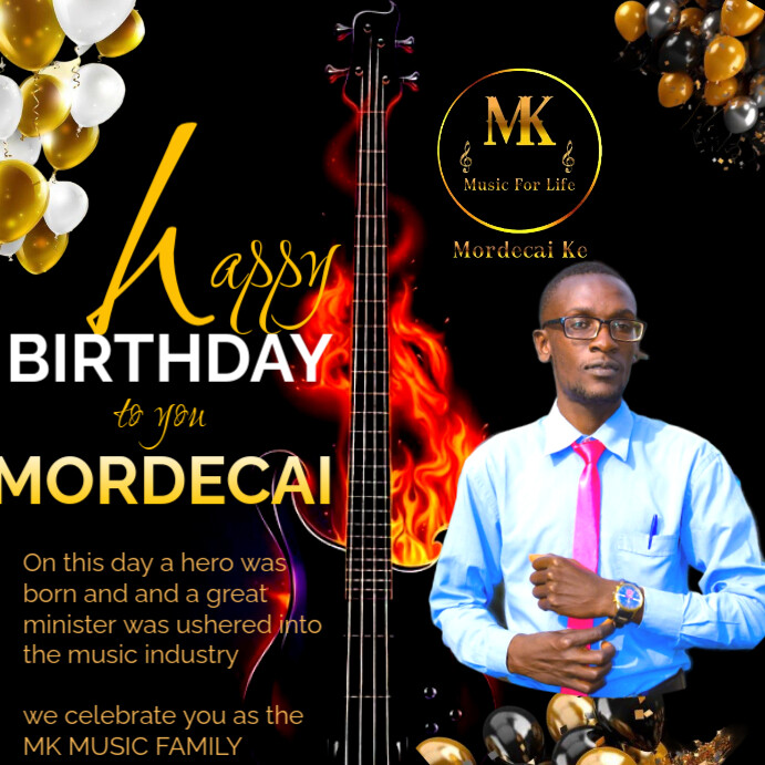 Black Maximalist Birthday Poster Instagram Post Template | PosterMyWall