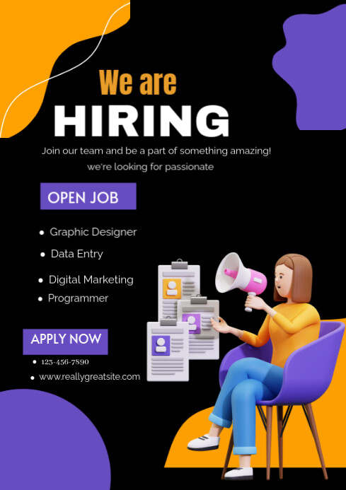 Black Maximalist Bla A4 Template | PosterMyWall